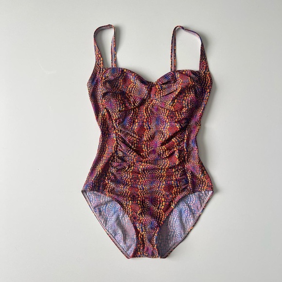 Swim | One Piece Bright Colorful Floral Psychedelic Swimsuit | Poshmark